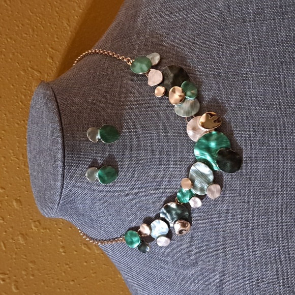 Jewelry | New 3 Piece Shades Of Green Geometric Jewelry Set | Poshmark